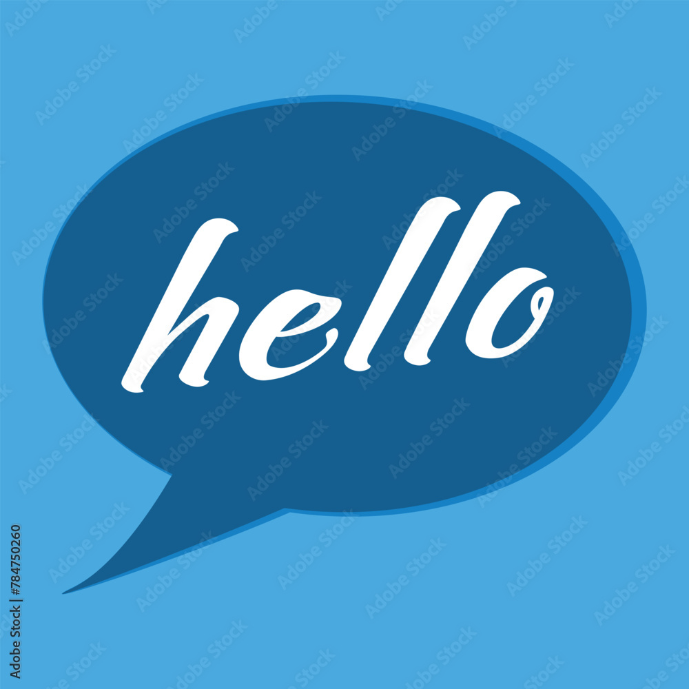 Hi, Hello. Banner, speech bubble, poster and sticker concept with text ...
