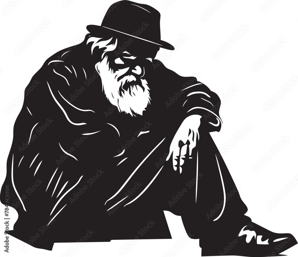 Elderly Echo Symbol of Times Passage Sunset Solitude Iconic Emblem of ...