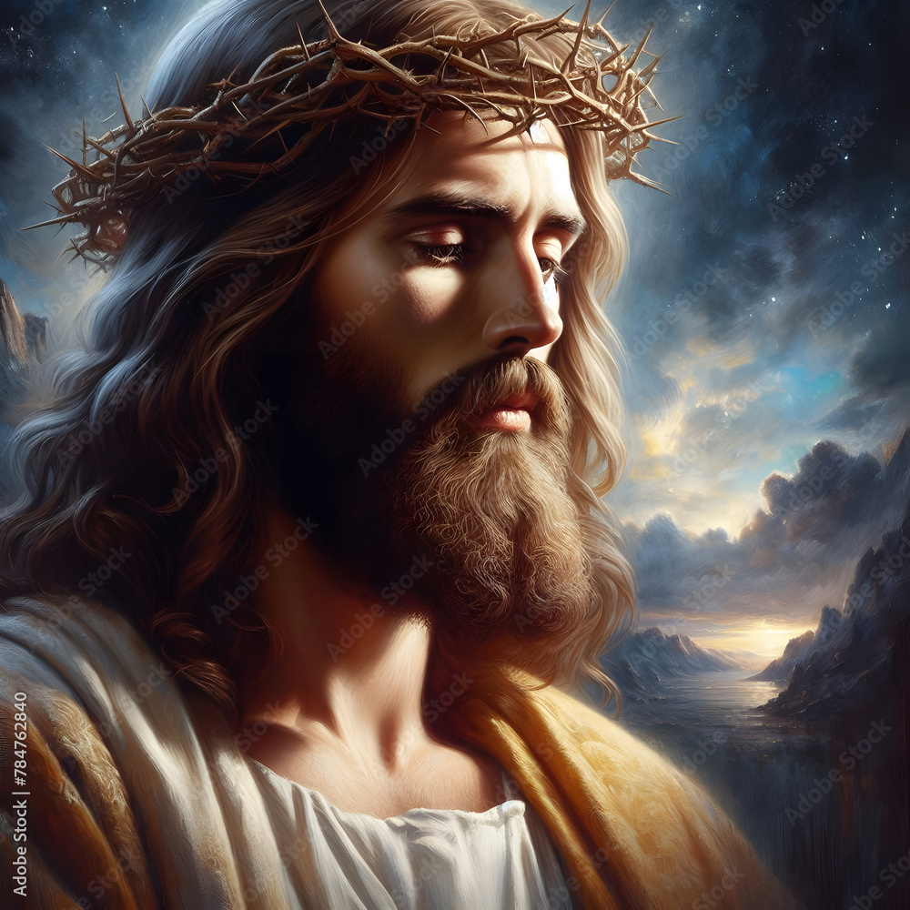 Jesus Christ crucified image Stock Illustration | Adobe Stock