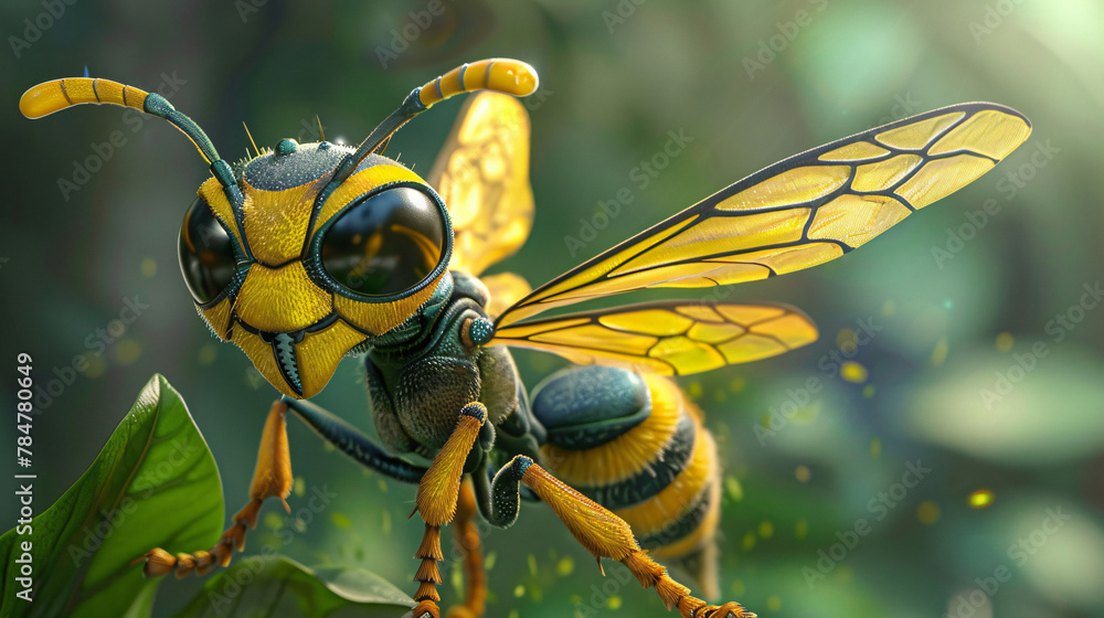 Cartoon Wasp Character Stock Photo | Adobe Stock