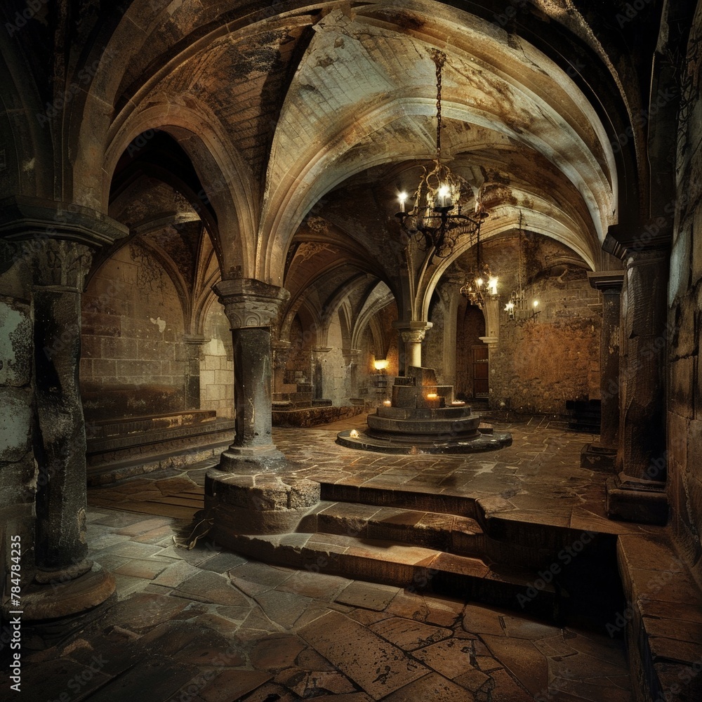 Ancient Castle Crypt Stone Walls Mystery Castle crypt resting place of ...