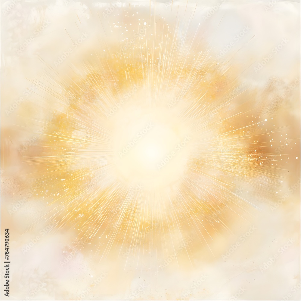 Radiant sunburst with soft, ethereal light leaks on a white background ...