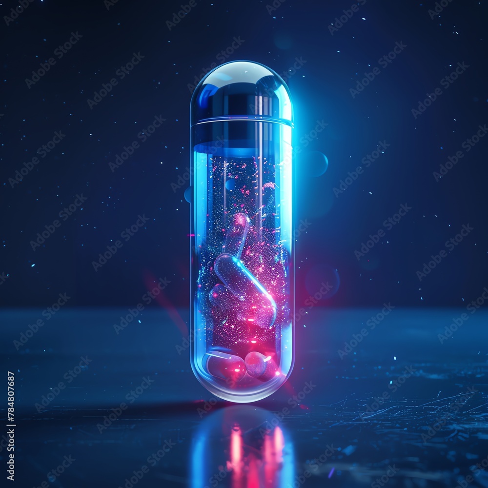 Visualize the future of health supplements in a futuristic, CG 3D ...