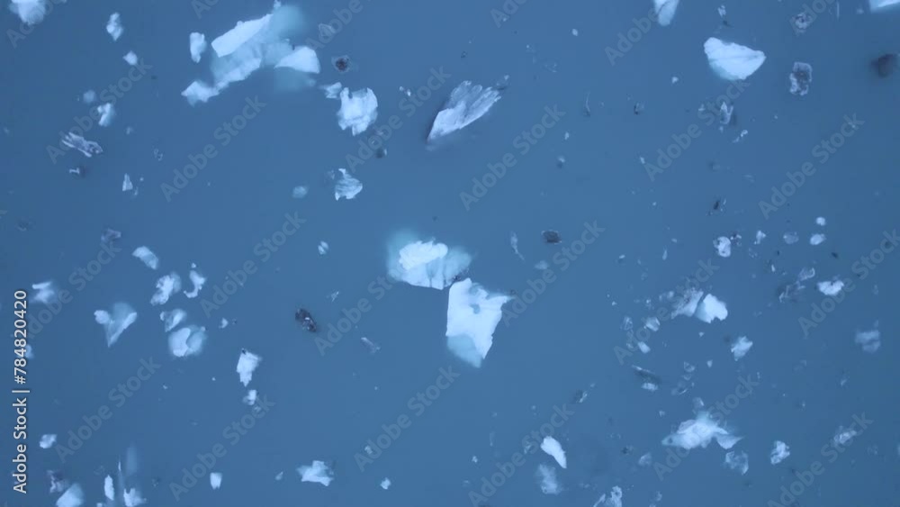 Icebergs Ice Scattered in Glacier Lagoon Iceland Aerial Looking ...