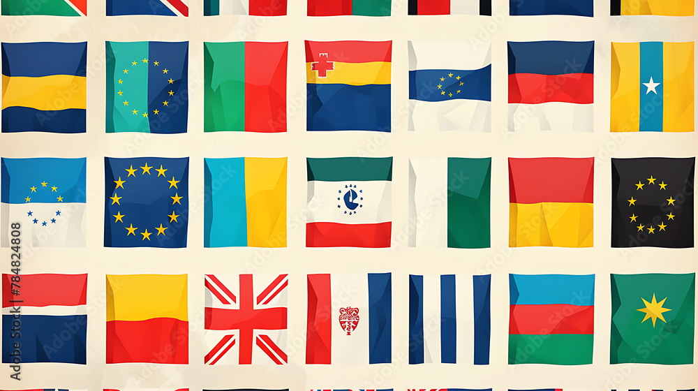 An image showcasing the flags of all 27 member countries of the ...