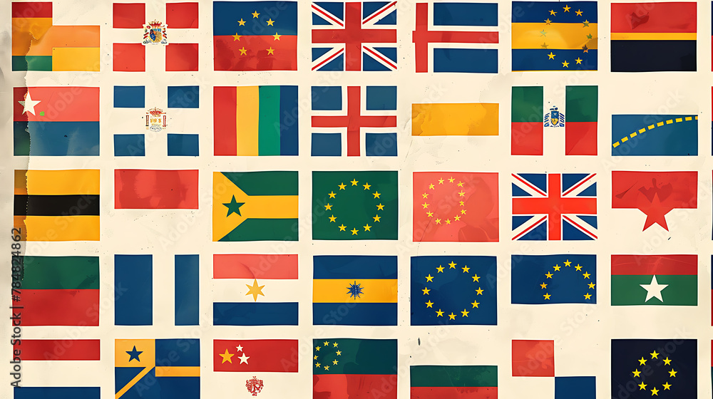 An image showcasing the flags of all 27 member countries of the ...