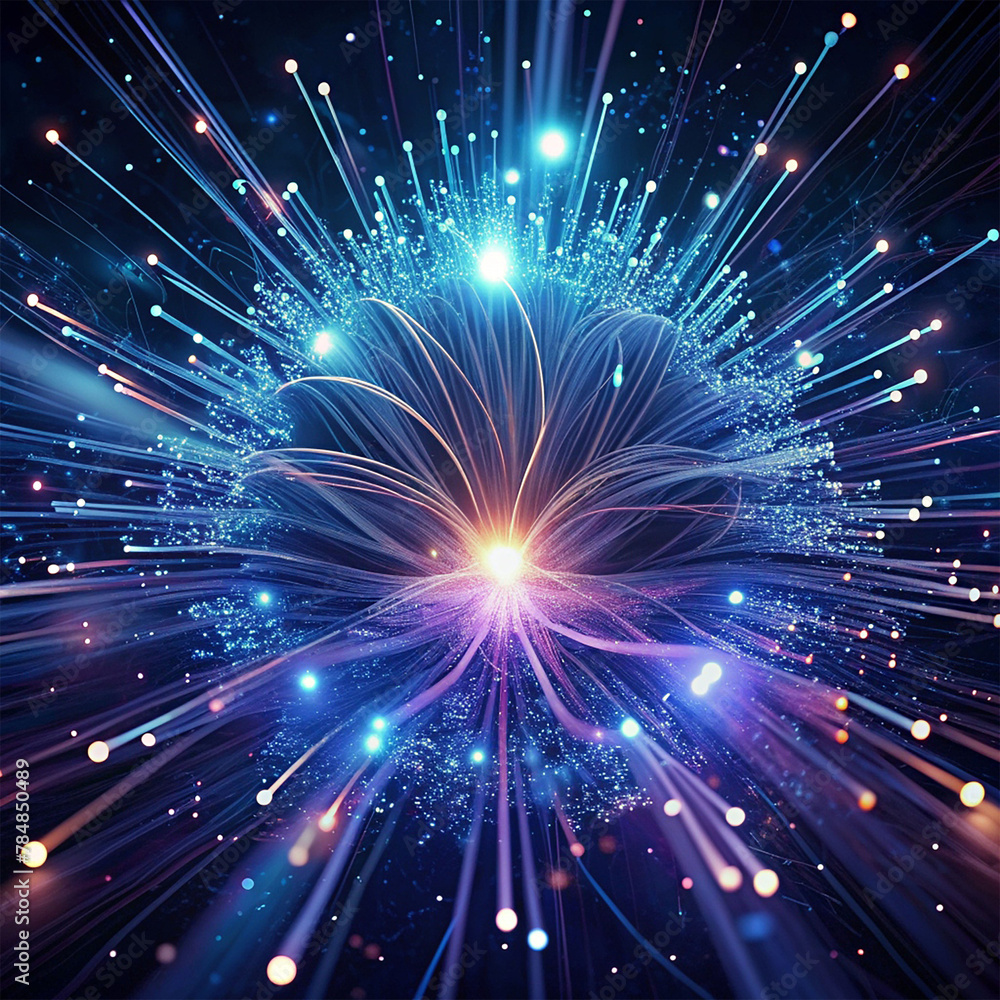 Fiber optical network cable, abstract technology background. Vector ...