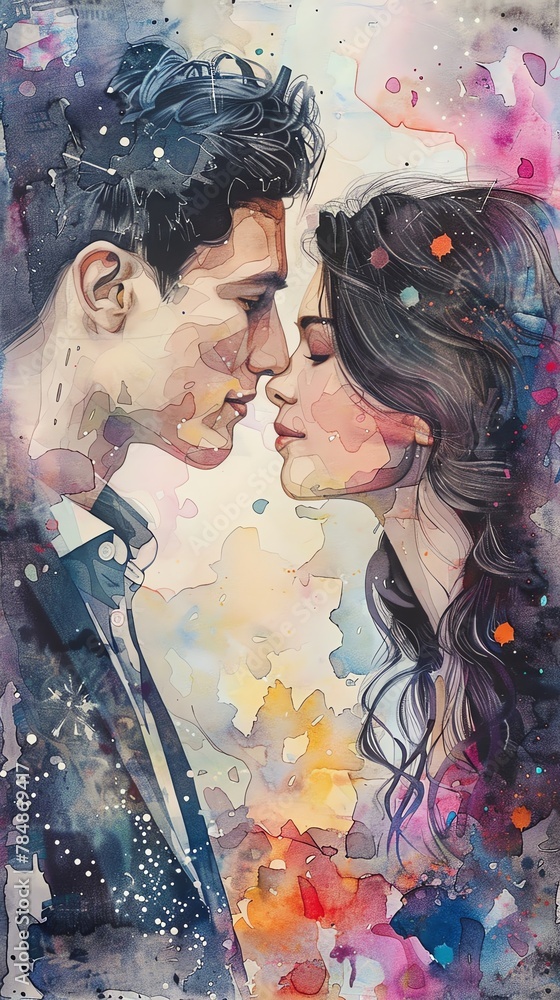 Capture the essence of a holographic love affair in a traditional art ...