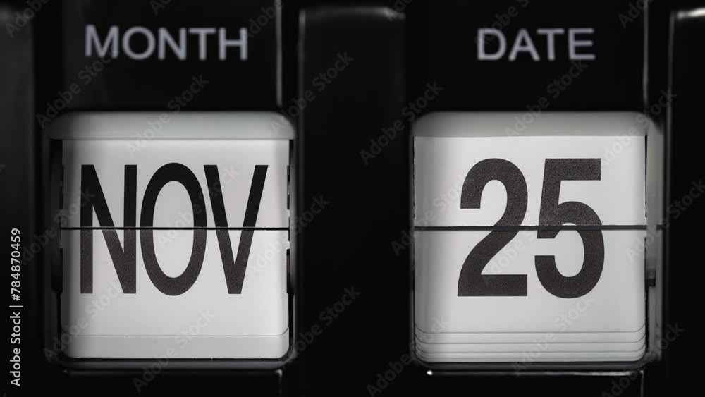 retro flip calendar with a date change from the twenty-fourth of ...