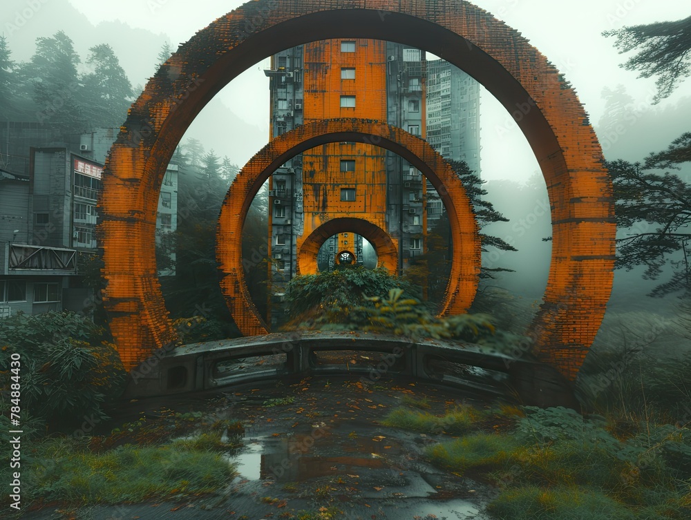 Iconic Soviet High-Rise Tower Standing Tall in a Circle of Urban ...