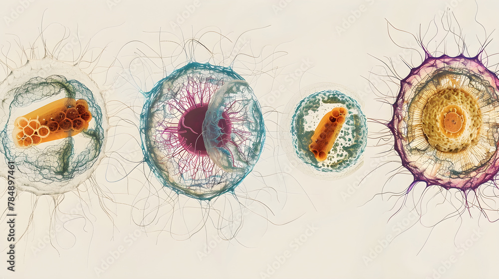 Intricate Visualization of Mitosis: Journey Through the Cell Division Phases Stock Photo | Adobe ...