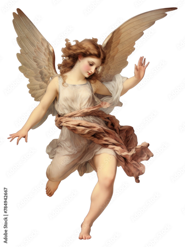 PNG An angel flying in usesual pose white background representation ...