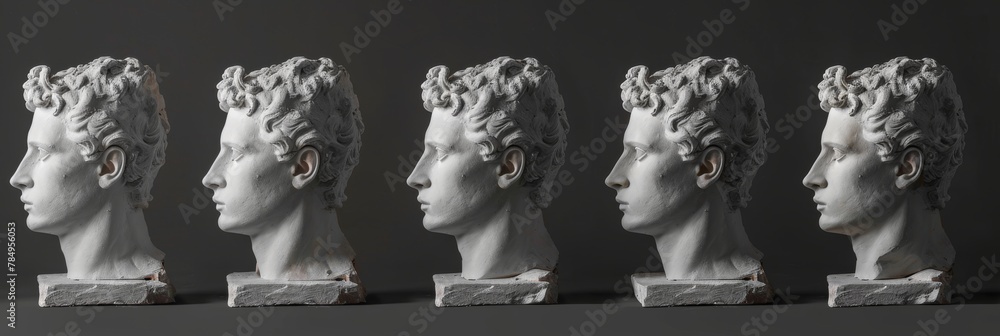 Classical ancient marble gypsum stoic, roman, greek bust, busts head ...