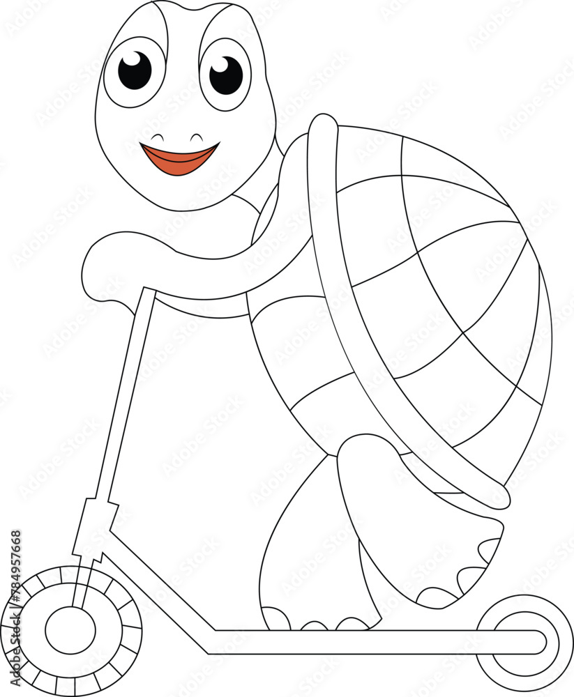 tortoise coloring page for kids Stock Vector | Adobe Stock