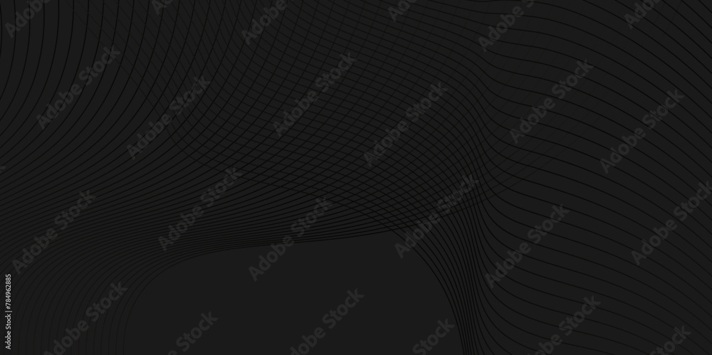 geometric curved black wave background, black wave abstract geometric ...