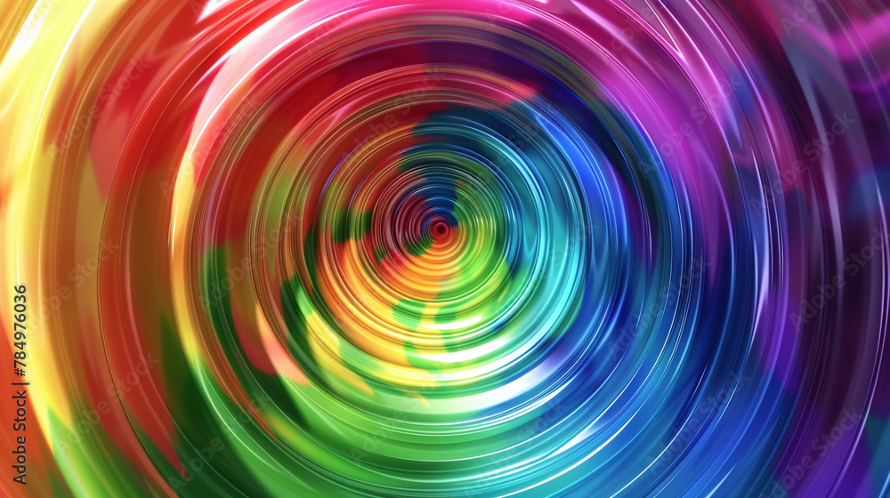 Triangular rainbow segments in a circle cast a modern, prism-like depth ...