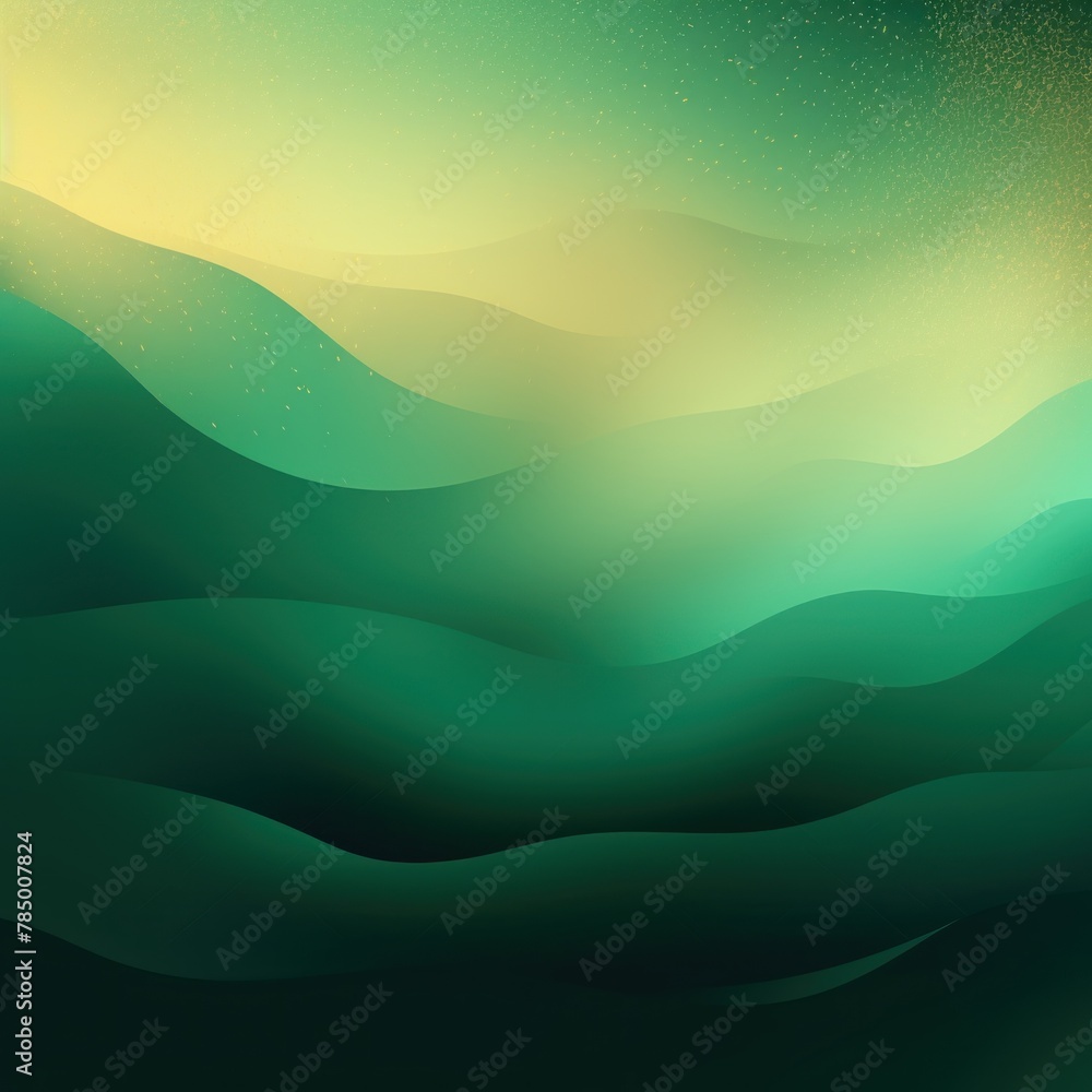 Abstract gold and green gradient background with blur effect, northern ...