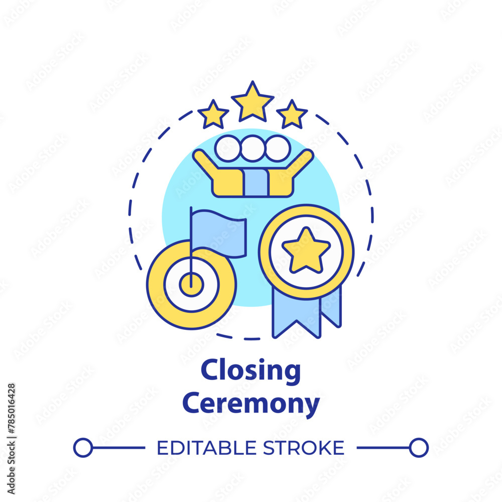 Closing ceremony multi color concept icon. Hackathon completion. Award ... Closing ceremony multi color concept icon. Hackathon completion. Award ...