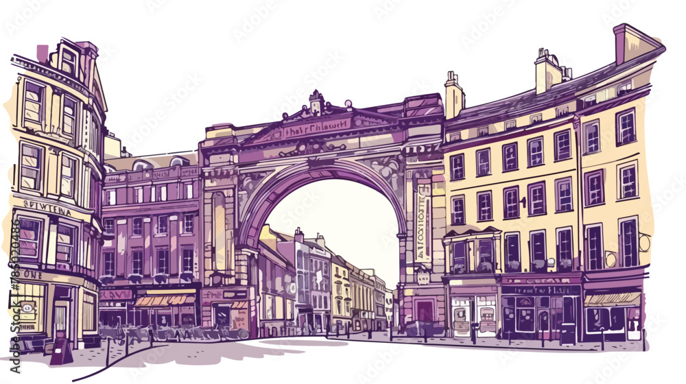 Building view with landmark of Newcastle upon Tyne is Stock Vector ...