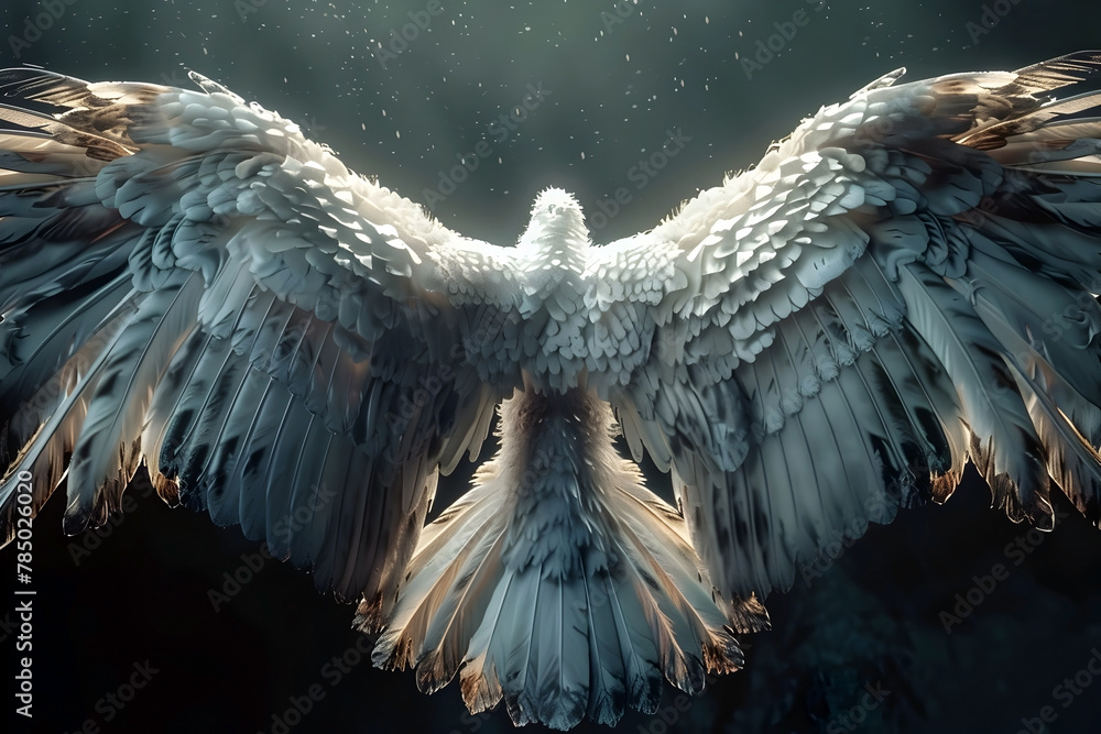 Angelic Guardian's Majestic Wings Spread Wide,Shielding Against the ...