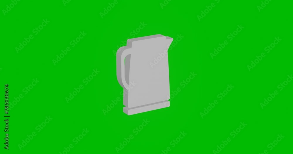 Animation of rotation of a white kettle symbol with shadow. Simple and ...
