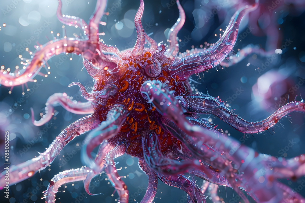 Hyper-Detailed 3D Render of a Parasitic Organism Adapting to Its Host ...