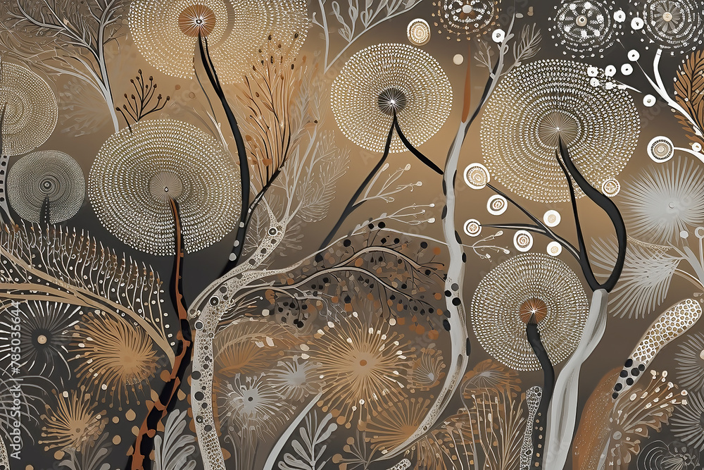 Photo & Art Print Australian Aboriginal dot painting style art ...