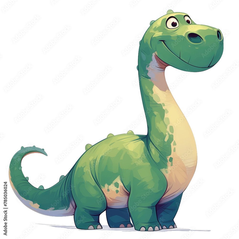 Cute children's painted dinosaur on a transparent background. Isolated ...
