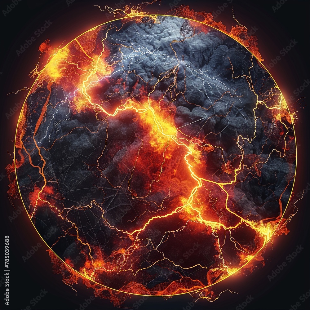 Umbral flame ridge rendered in a circular badge, showcasing a ...