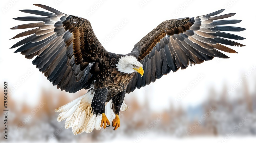 The magnificent North American Bald Eagle, a symbol of strength and ...