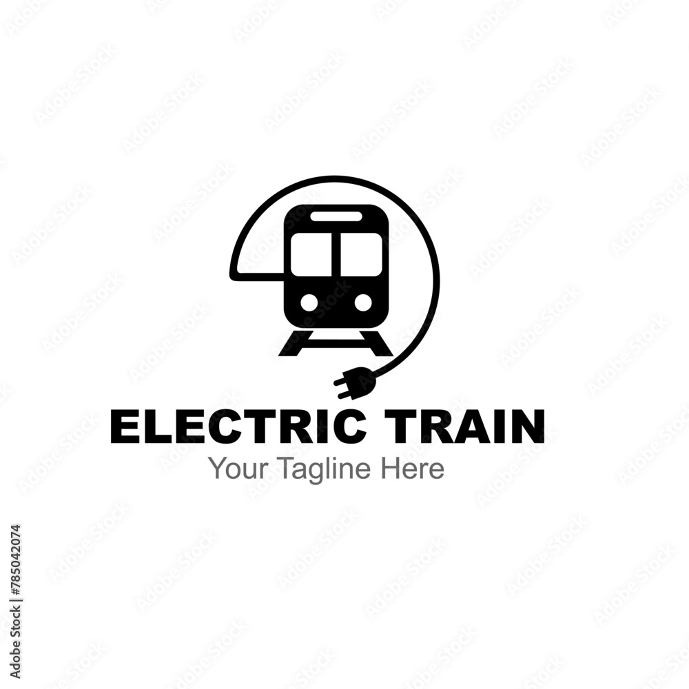 Poster electric train logo design concept stock vector – Wall Art ...