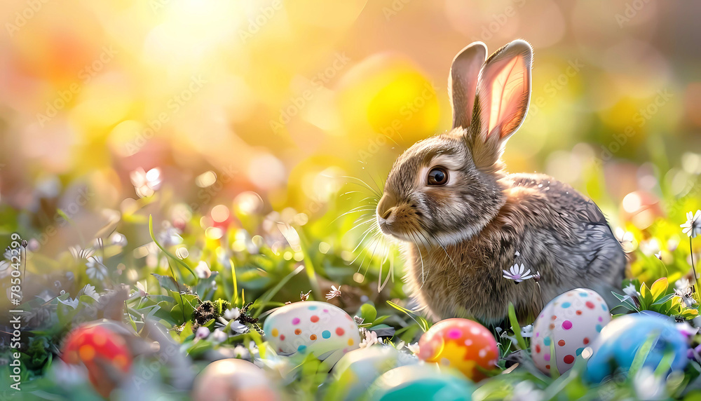 Easter bunny spring background. Generative ai design concept. Stock ...