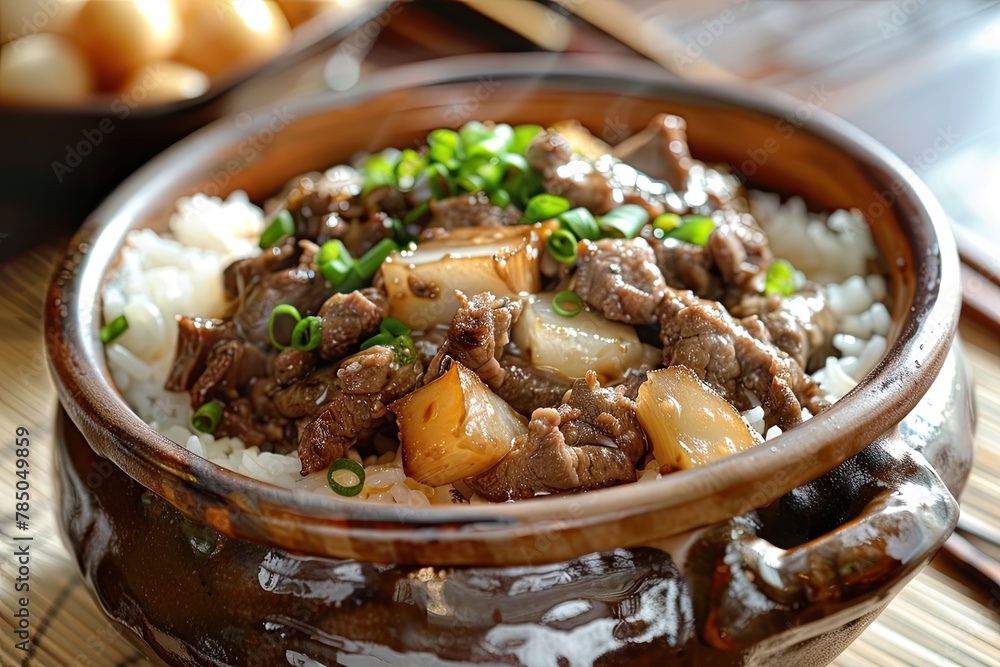 beef and daikon radish with rice in clay pot, cantonese food (27).jpeg ...