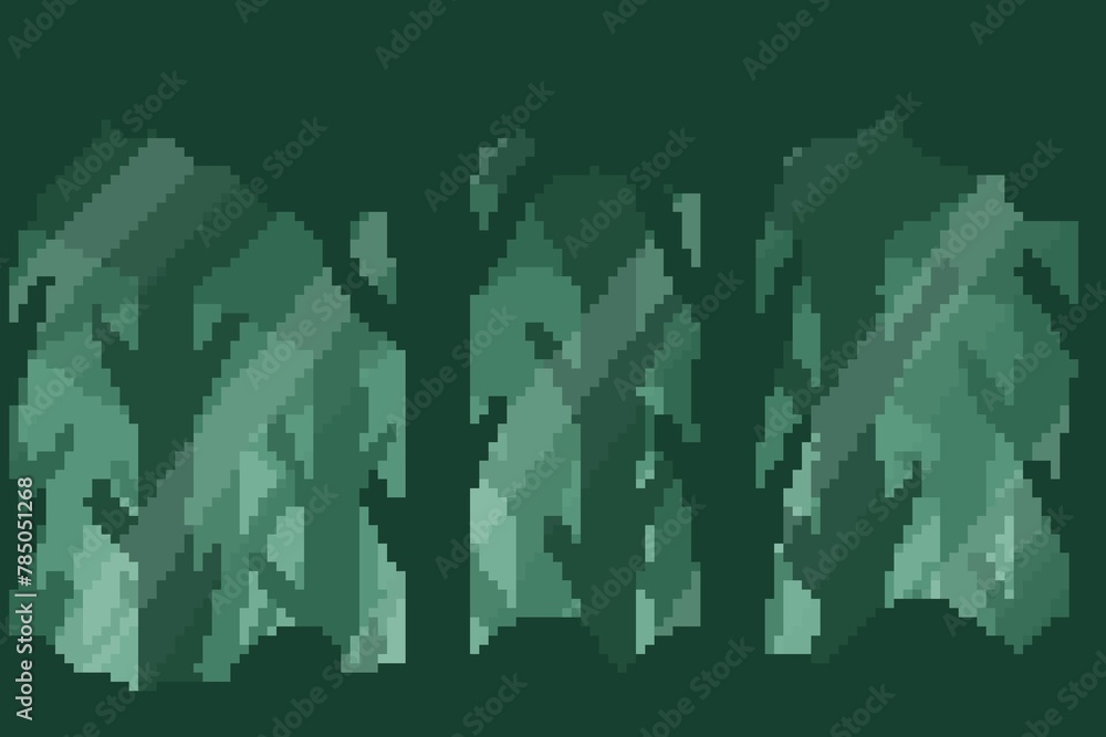 Pixel art of forest with tree and green grass, use parallax effect ...