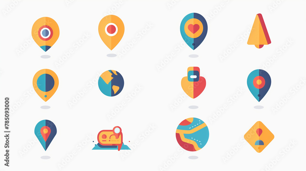 Location Pin Icon Map Pin Place Marker Location Icon Map Marker Pointer Icon Set Gps