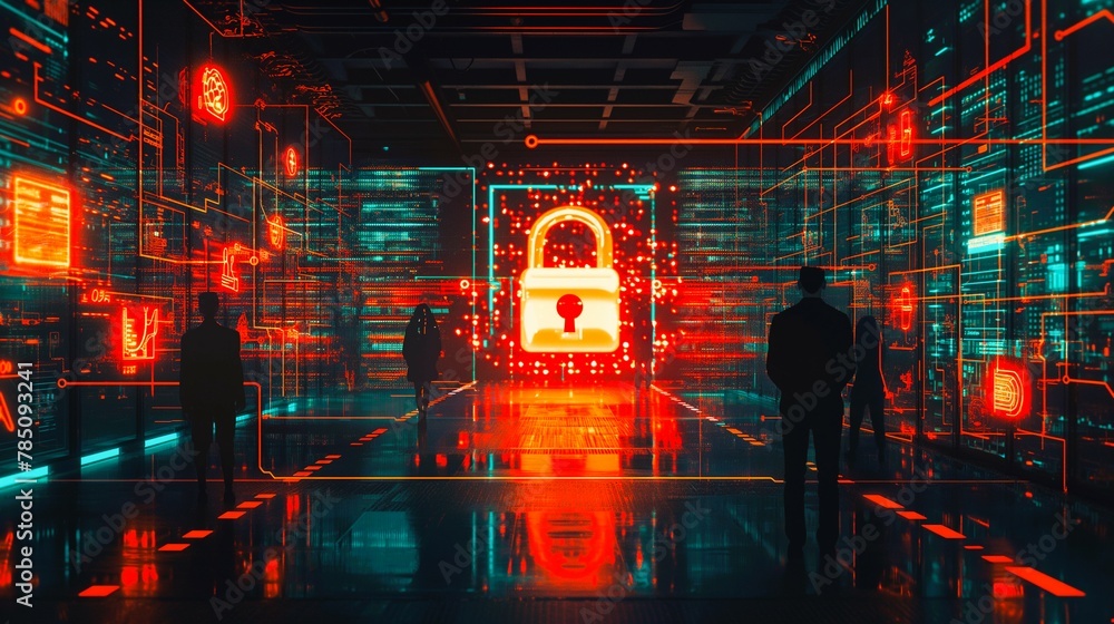 banner or poster for cybersecurity awareness. Use eye-catching graphics ...