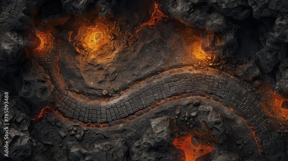 RPG battle map. Fantasy battlefield illustration, cartography location ...