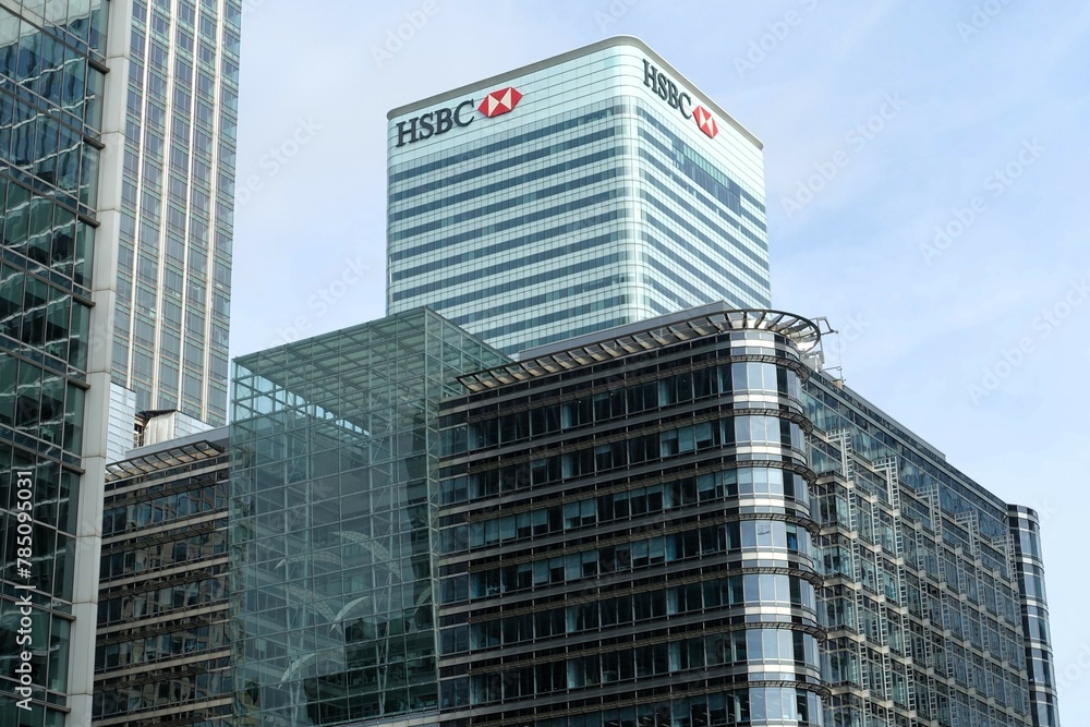 View of HSBC's former world headquarters and other office buildings in ...