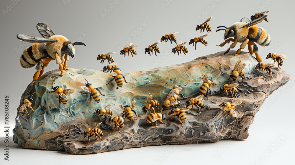 Incorporate the whimsical theme of a Bee followed by a trail of buzzing ...