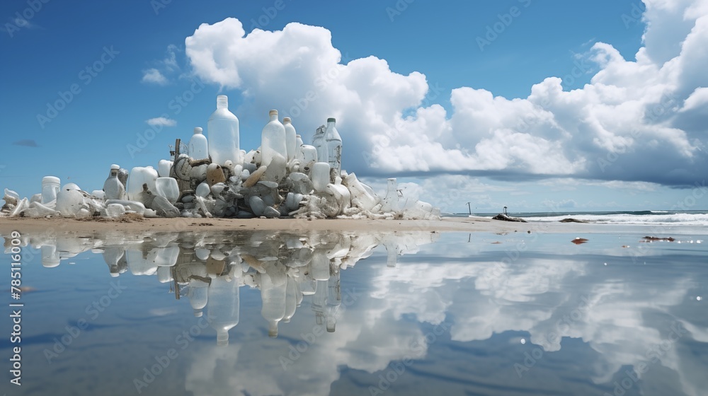waste-filled beachscape starkly reflects the damaging impact of human ...