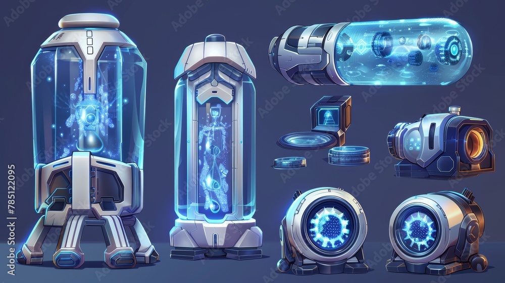 Scientific technology camera, sci-fi laboratory equipment, realistic 3D ...