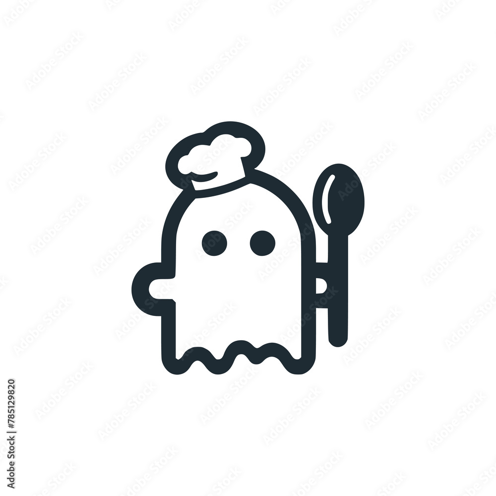 ghost chef logo vector illustration template design Stock Vector ...