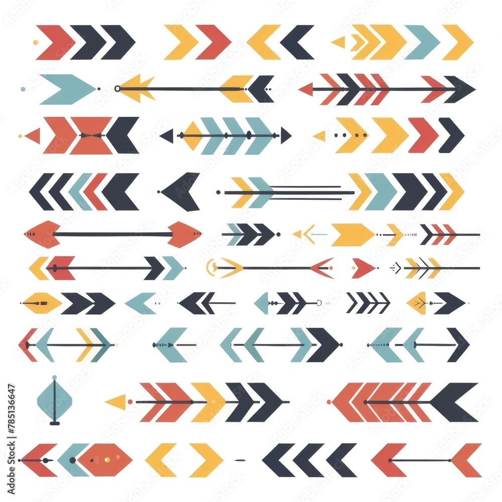 Vibrant and modern arrow designs in a playful arrangement of colors and ...