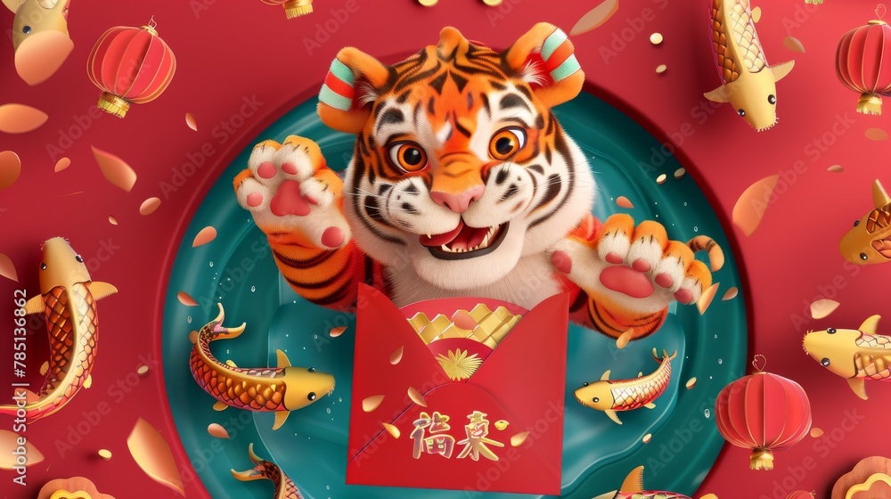 This is the template for the Chinese New Year envelope for 2022. The ...