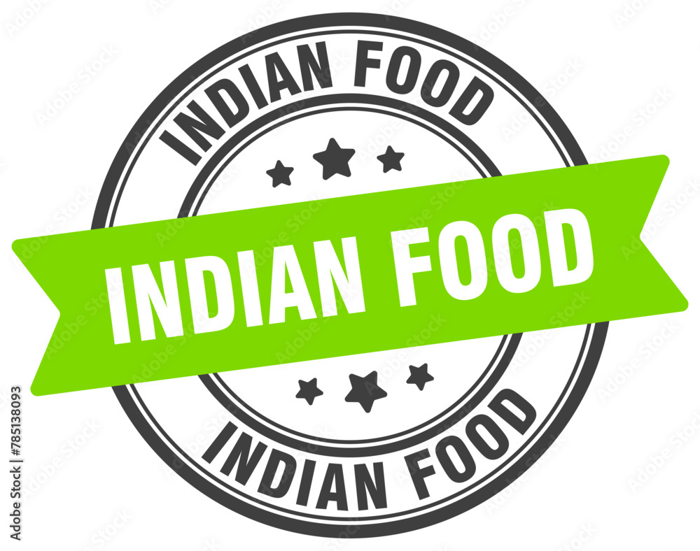 indian food stamp. indian food label on transparent background. round ...
