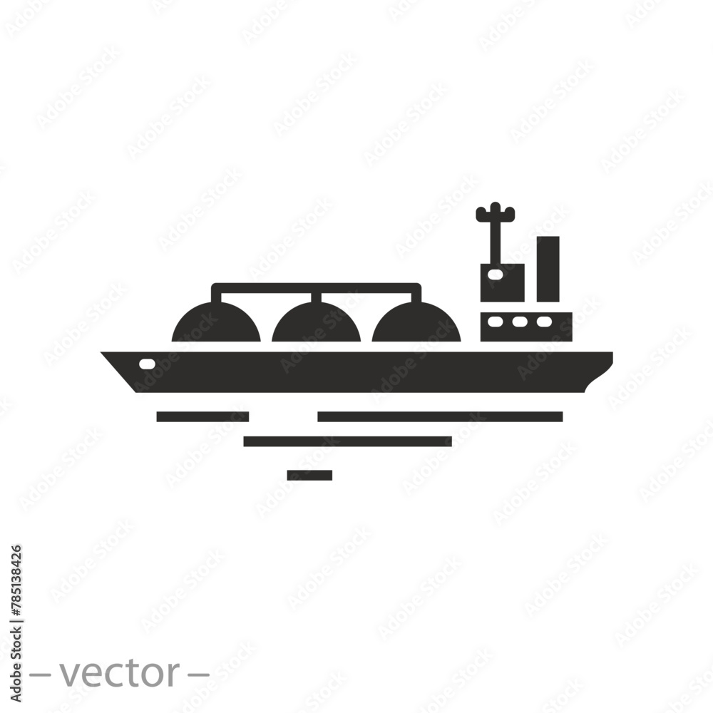 gas or diesel delivery icon, oil tanker, fuel cisterns logistic, flat ...