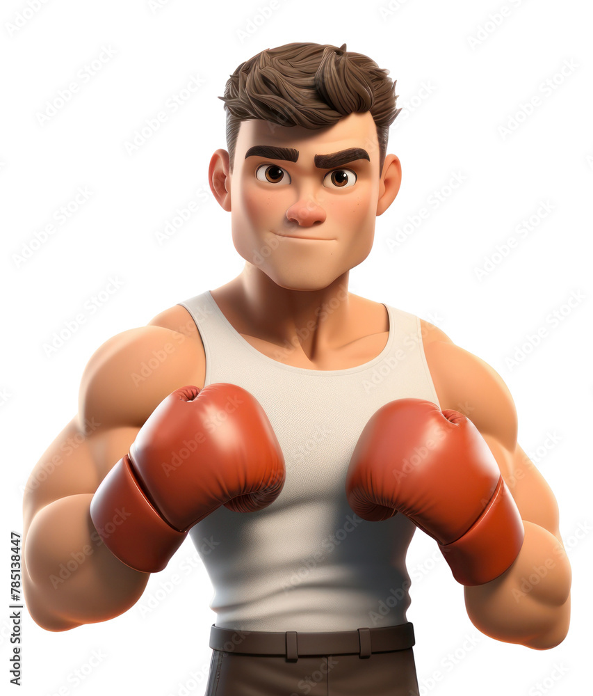 PNG Boxer cartoon white background determination. AI generated Image by ...