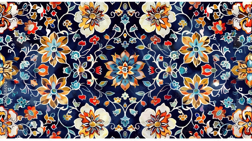 Digital textile design featuring Mughal patterns suitable for fabrics ...