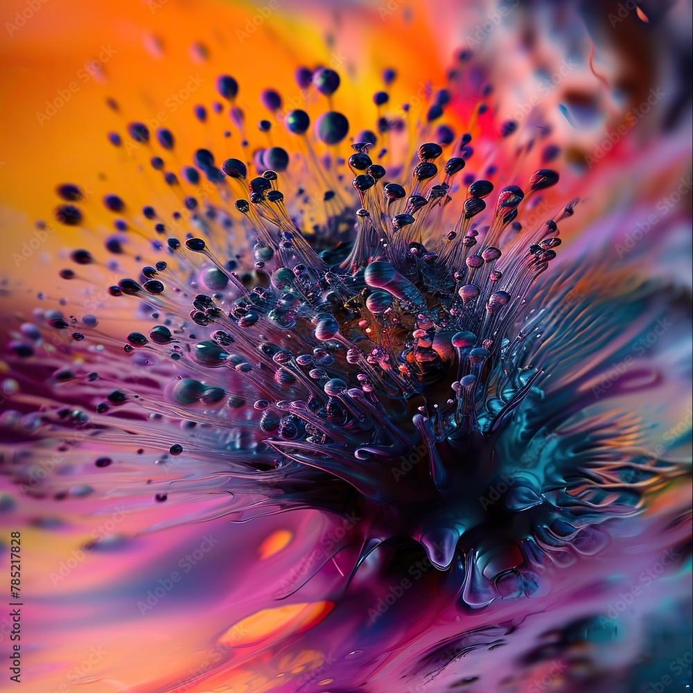 Ferrofluid in motion, creating fluid, spiky structures as it reacts to ...