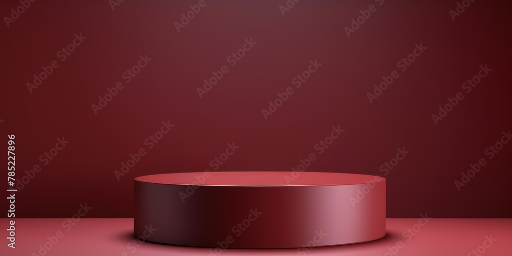 Maroon minimal background with cylinder pedestal podium for product ...